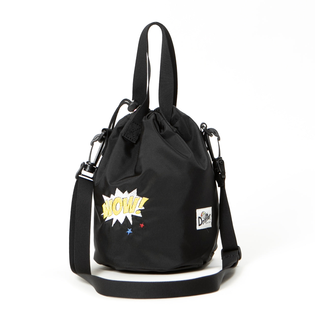 SAMPLE-DRAWSTRING POUCH BLACK (WOW) / サンプル-ドローストリングポーチ ブラック（ワウ） | Drifter / ドリフター