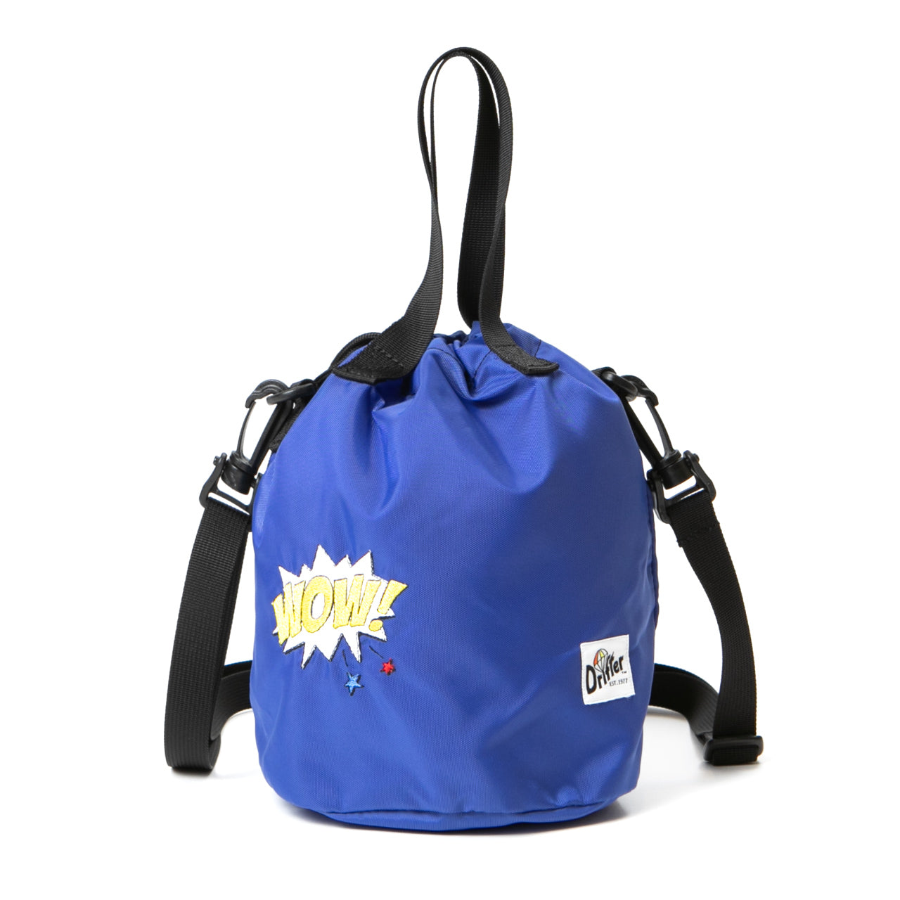 SAMPLE-DRAWSTRING POUCH BLUE (WOW) / サンプル-ドローストリングポーチ ブルー（ワウ） | Drifter / ドリフター