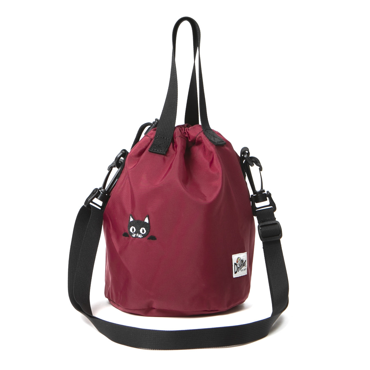SAMPLE-DRAWSTRING POUCH BURGUNDY (CAT) / サンプル-ドローストリングポーチ バーガンディ（キャット） | Drifter / ドリフター