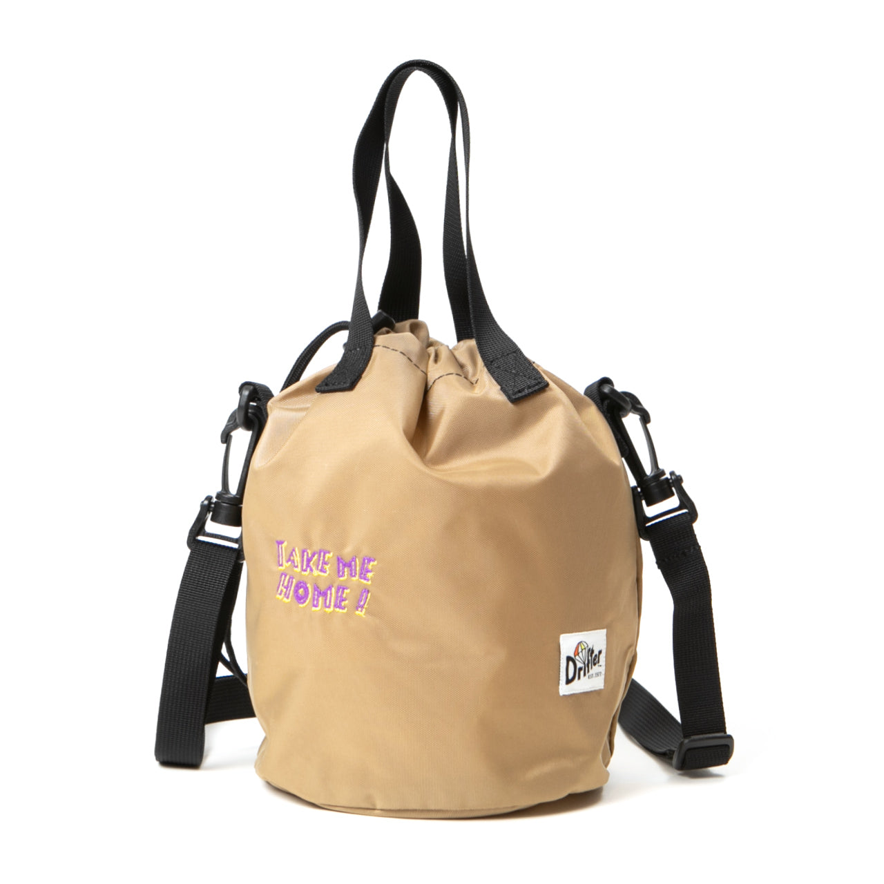 SAMPLE-DRAWSTRING POUCH TAN (TAKE ME HOME) / サンプル-ドローストリングポーチ タン（テイクミーホーム） | Drifter / ドリフター